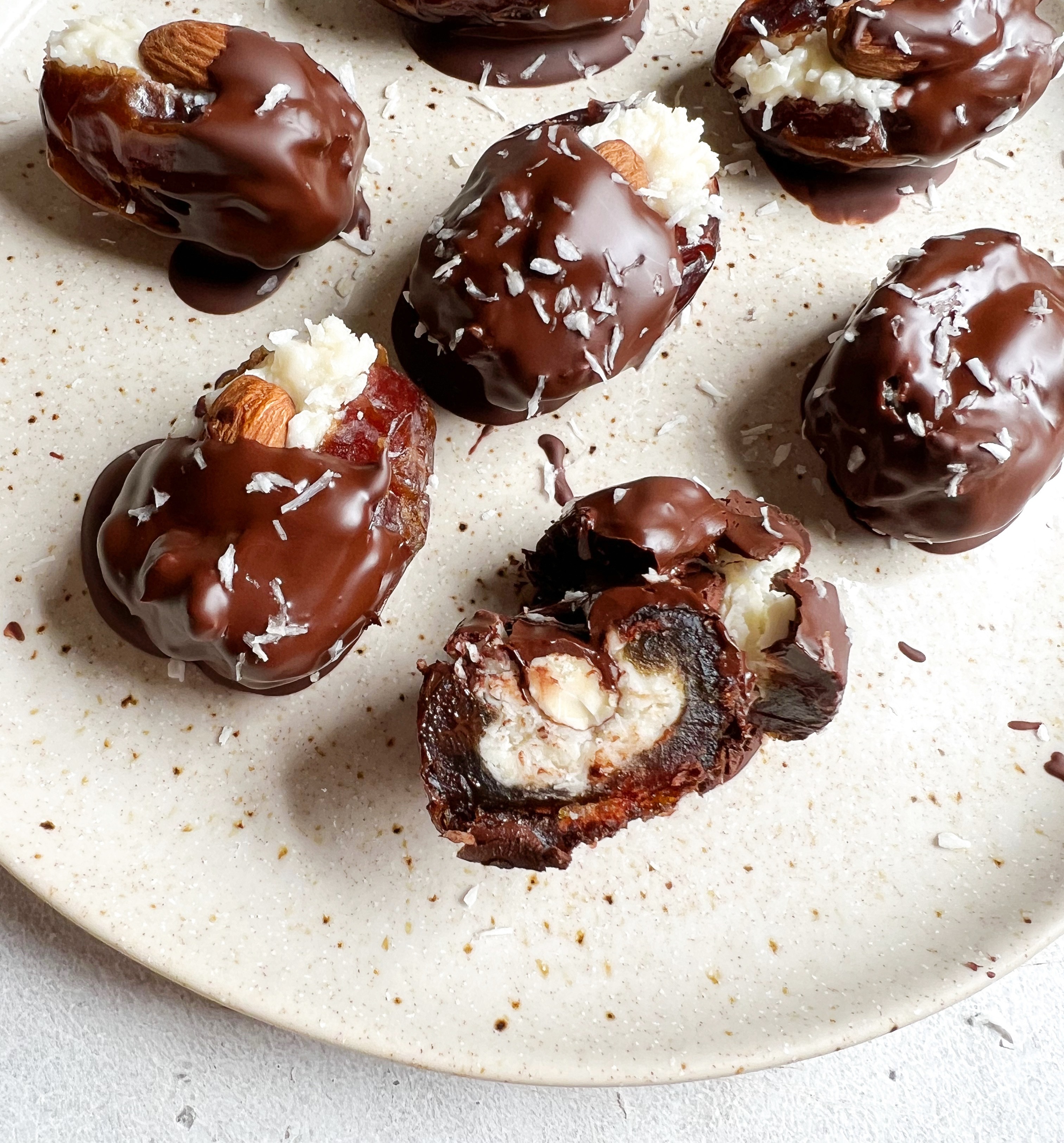 Almond Joy Stuffed Dates