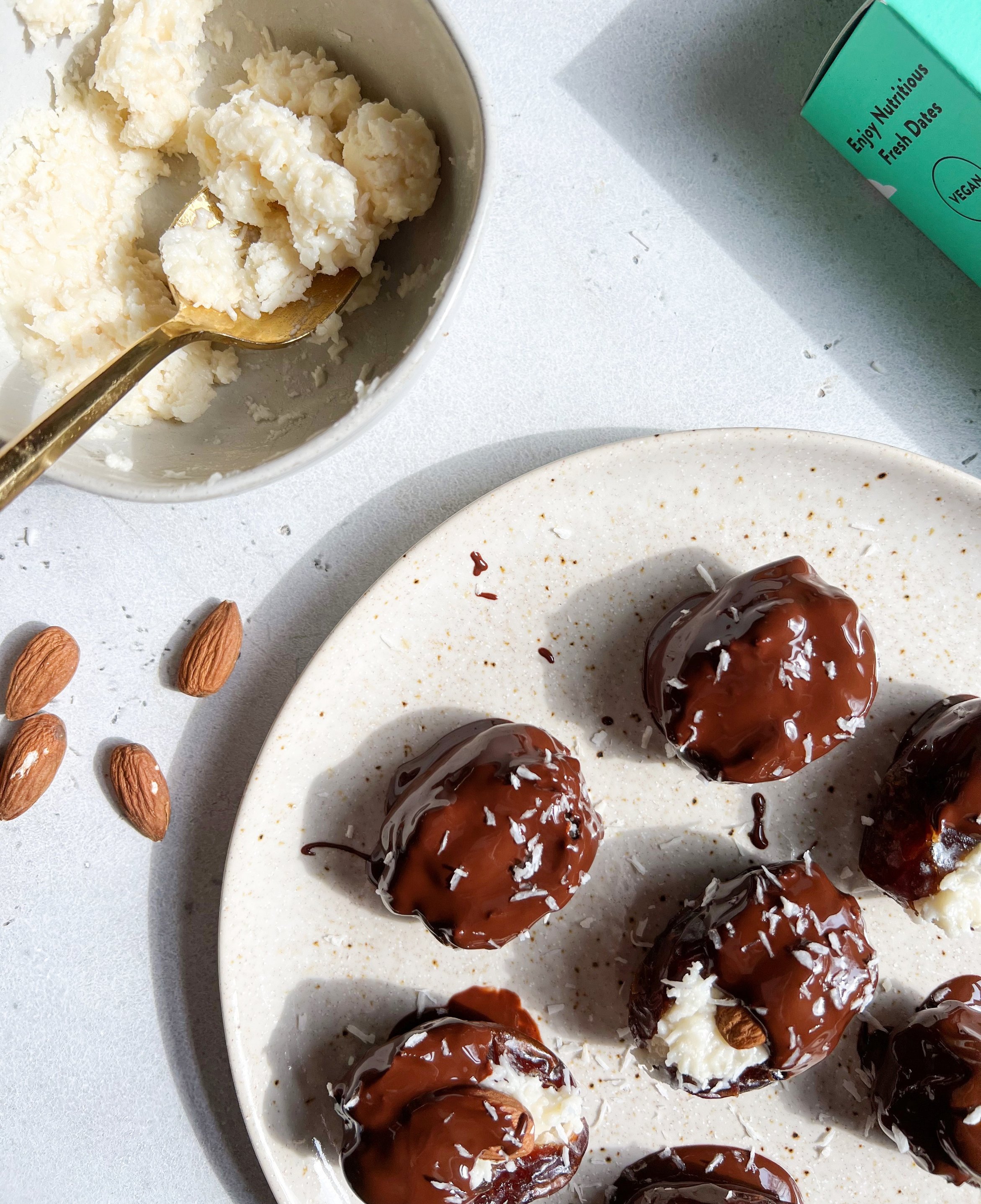 Almond Joy Stuffed Dates