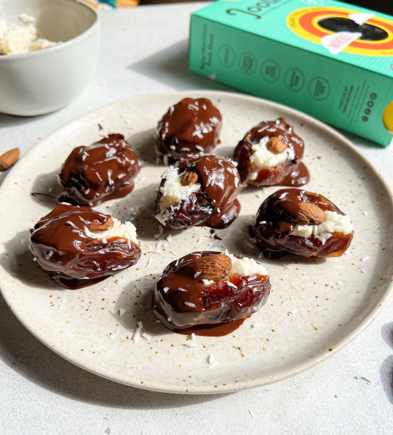 Almond Joy Stuffed Dates