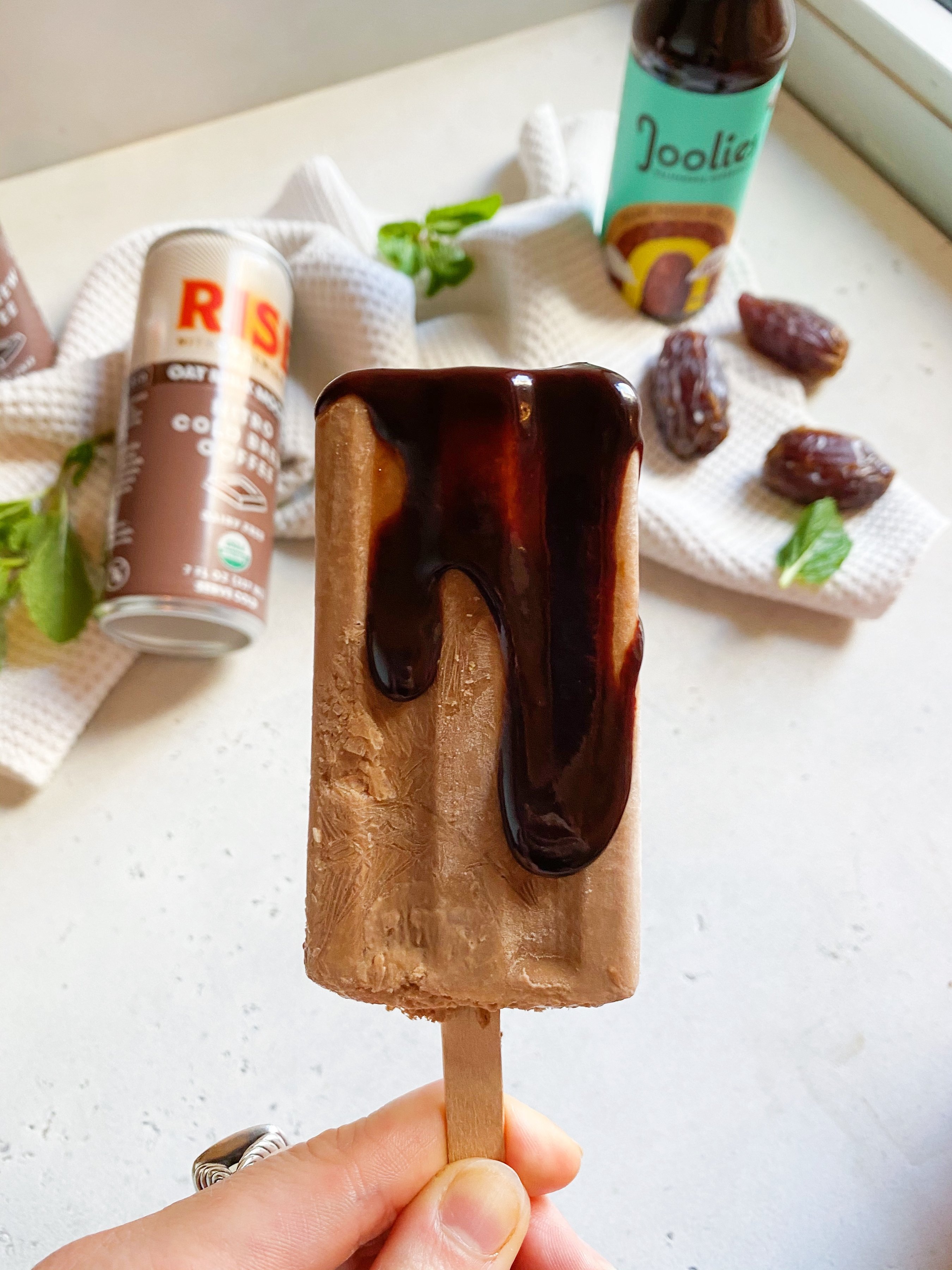 Oat Milk Mint Mocha Cold Brew Popsicles
