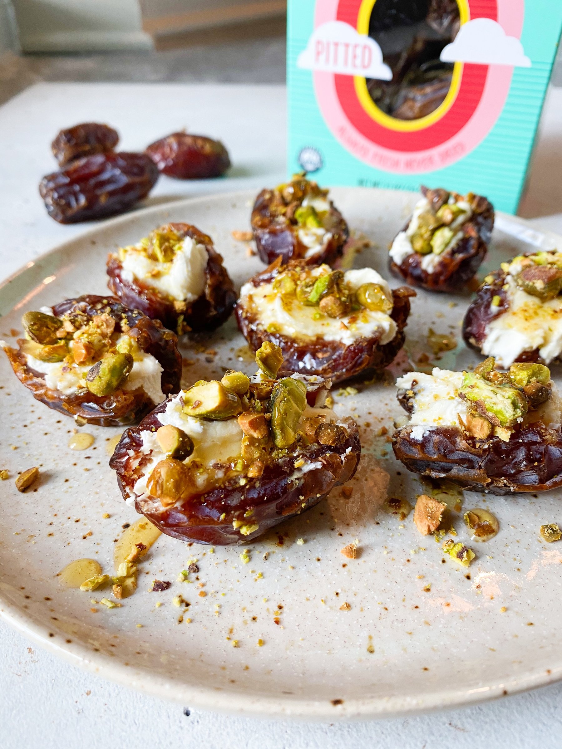 Honey Cream Cheese Stuffed Dates