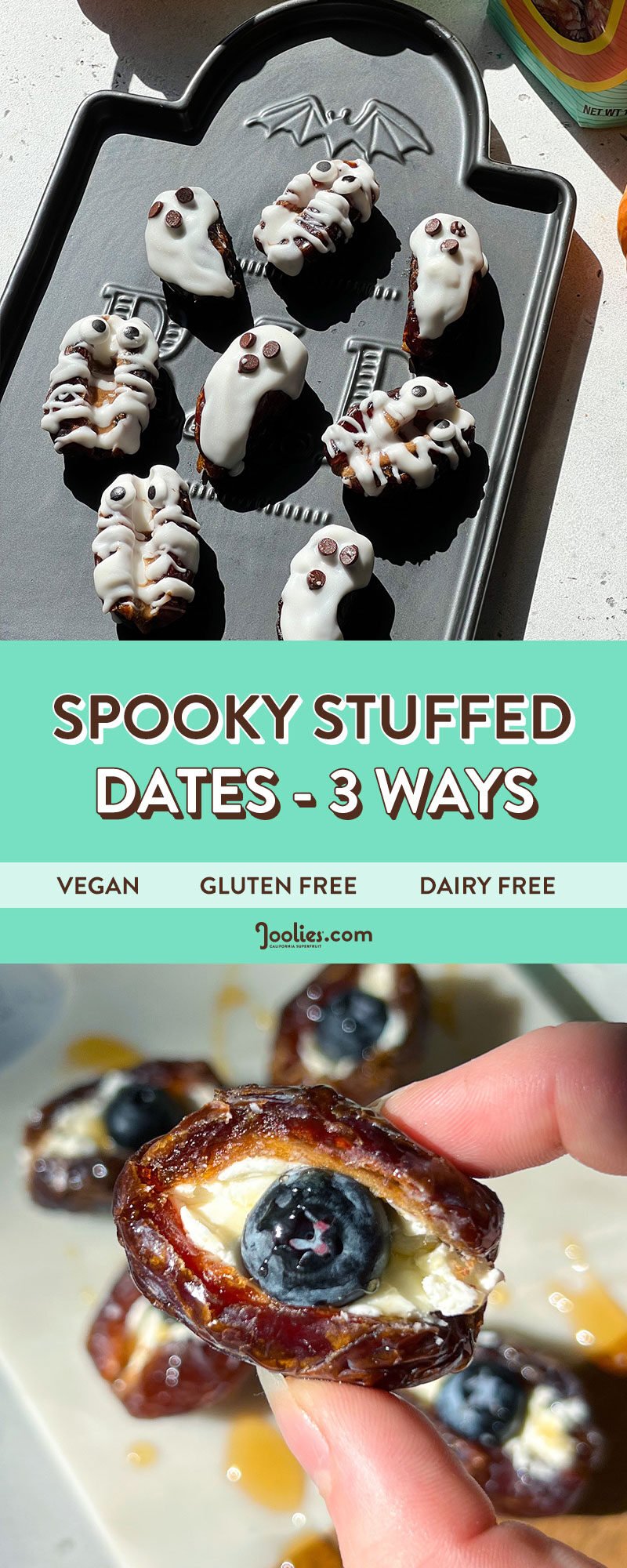 Spooky Stuffed Dates - 3 Ways